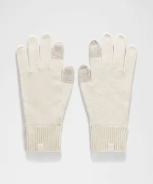 Lululemon Merino Wool-blend Gloves - Heathered Light Ivory