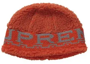 Supreme Sherpa Logo Beanie - Burnt Orange