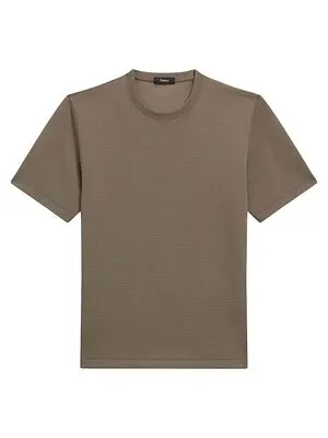 Theory Delroy Cotton-blend T-shirt Moss