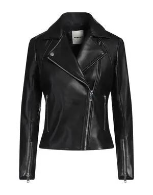 Sandro Lambskin Biker Jacket