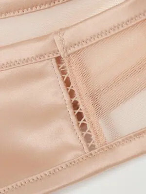 ERES Splendide Tulle-trimmed Silk-satin Thong