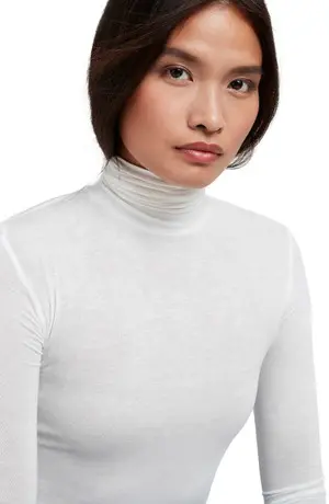 MARCELLA Eloise Turtleneck Semisheer Jersey Top - Off White