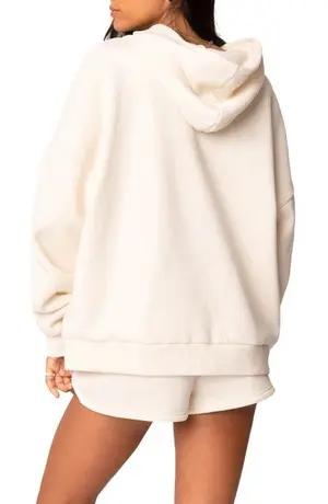 EDIKTED Mon Cheri Cotton Blend Hoodie - Cream