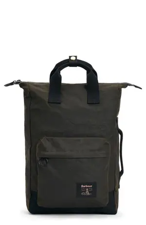 Barbour Field Water Resistant Waxed Cotton Backpack