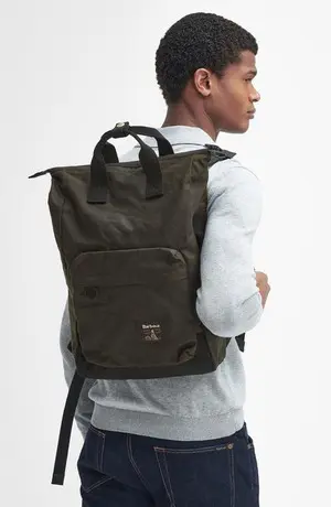 Barbour Field Water Resistant Waxed Cotton Backpack