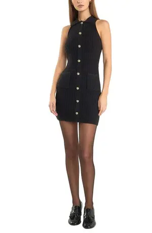 Endless Rose Sleeveless Sweater Dress - Black