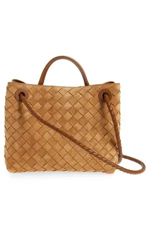 Bottega Veneta Small Andiamo Intrecciato Shoulder Bag - Amber