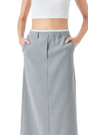 GREY LAB Boxer Waist Straight Skirt