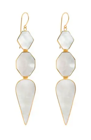 FREYA ROSE Warrioress Mother Of Pearl Dangle Earrings