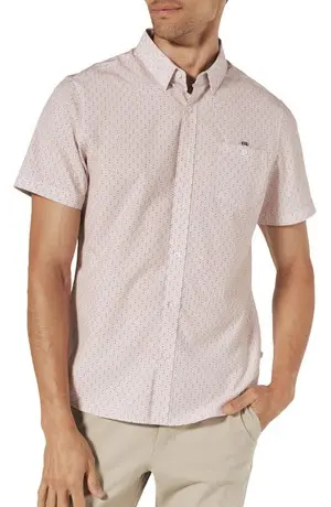 7 Diamonds Altea Short Sleeve Performance Button-up Shirt - Dusty Rose