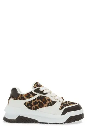 Versace Odissea Leopard Print Calf Hair Sneakers