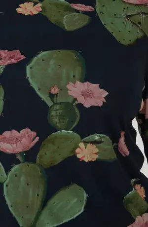 ESTELLE Mezzanine Cactus Print Mesh Top