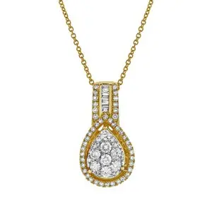 LUVMYJEWELRY Aurora Pear Diamond Pendant - 10k Yellow Gold
