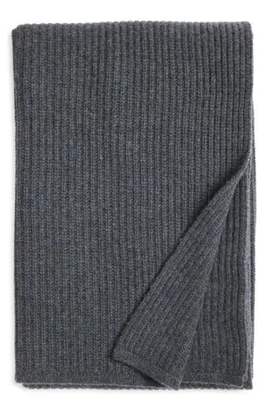 Nordstrom Rib Wool & Cashmere Throw Blanket - Grey Cinder Heather