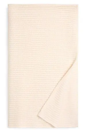 Nordstrom Rib Wool & Cashmere Throw Blanket Ivory