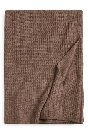 Nordstrom Rib Wool & Cashmere Throw Blanket - Tan Portabella