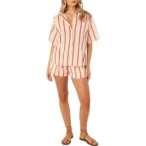 PETAL & PUP Myles Cotton Button-up Shirt & Shorts Set