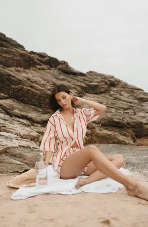 PETAL & PUP Myles Cotton Button-up Shirt & Shorts Set