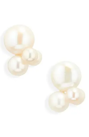 Éliou Cata Freshwater Pearl Stud Earrings - White