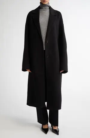 TOTEME Double Face Wool Cocoon Coat - Black