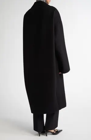 TOTEME Double Face Wool Cocoon Coat - Black