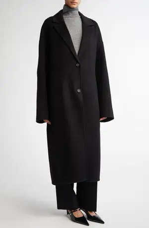 TOTEME Double Face Wool Cocoon Coat - Black