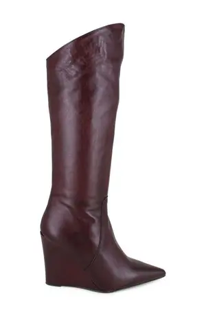 ZIGI Karlin Leather Wedge Boots - Wine Leather