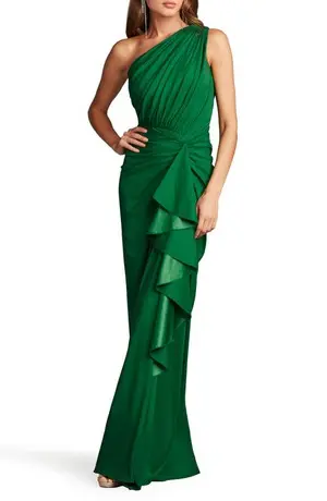 draped one-shoulder gowns