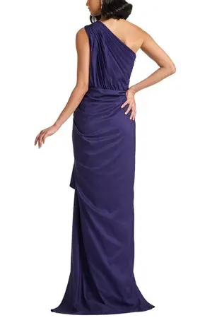 Tadashi Shoji One-shoulder Ruffle Gown - Horizon