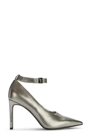 Karl Lagerfeld Paris Sury Ankle Strap Pumps - Pewter