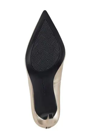 Karl Lagerfeld Paris Sury Ankle Strap Pumps - White Gold