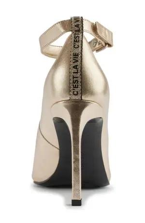 Karl Lagerfeld Paris Sury Ankle Strap Pumps - White Gold