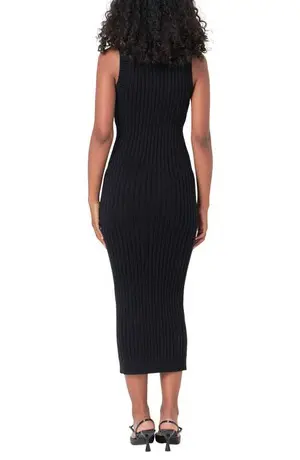 Endless Rose Mock Neck Ribbed Sweater Dress