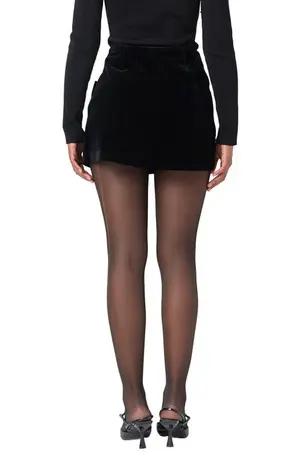 Endless Rose Velvet Mini Skort - Black