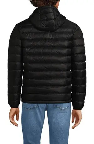 LANDS' END Wanderweight Ultralight Packable Hooded Down Jacket - Black