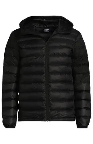 LANDS' END Wanderweight Ultralight Packable Hooded Down Jacket - Black