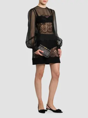 Dolce & Gabbana Organza Lace-panel Minidress