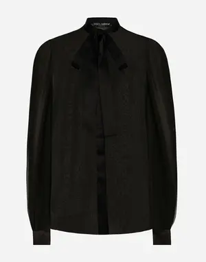 Dolce & Gabbana Silk Chiffon Shirt With Pussy-bow - Black