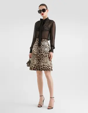 Dolce & Gabbana Silk Chiffon Shirt With Pussy-bow - Black