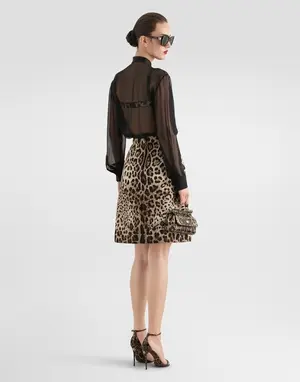 Dolce & Gabbana Silk Chiffon Shirt With Pussy-bow - Black