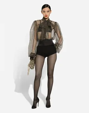 Dolce & Gabbana Mesh Pussy-bow Blouse - Gold