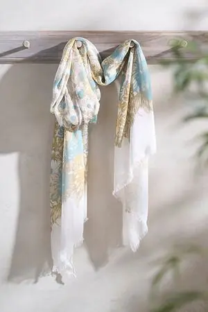 ELIZABETH GILLETT Tess Floral Scarf Gold