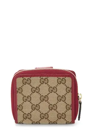 Gucci Original Gg Canvas French Zip Around Wallet - Red