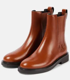 Tory Burch T Monogram Leather Chelsea Boots
