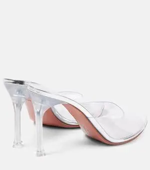 Amina Muaddi Alexa Glass 95 Pvc Mules - Transparent