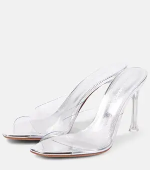 Amina Muaddi Alexa Glass 95 Pvc Mules