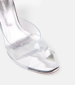 Amina Muaddi Alexa Glass 95 Pvc Mules