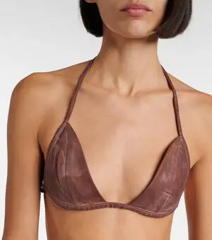 Rick Owens Denim Bra Top - Brown
