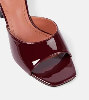 Amina Muaddi Lupita 70 Patent Leather Mules - Burgundy