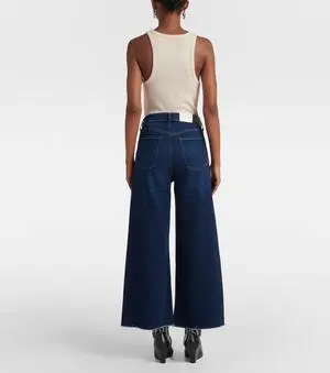 Citizens Of Humanity Lyra Cropped High-rise Wide-leg Jeans - Blue